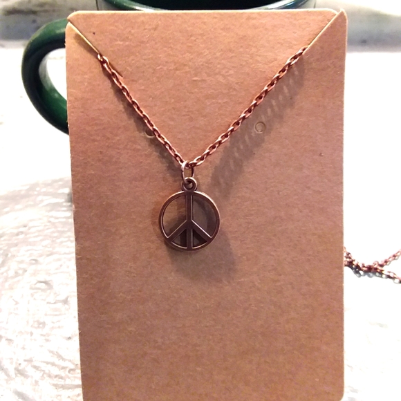 Jewelry | Copper Peace Sign Necklace | Poshmark